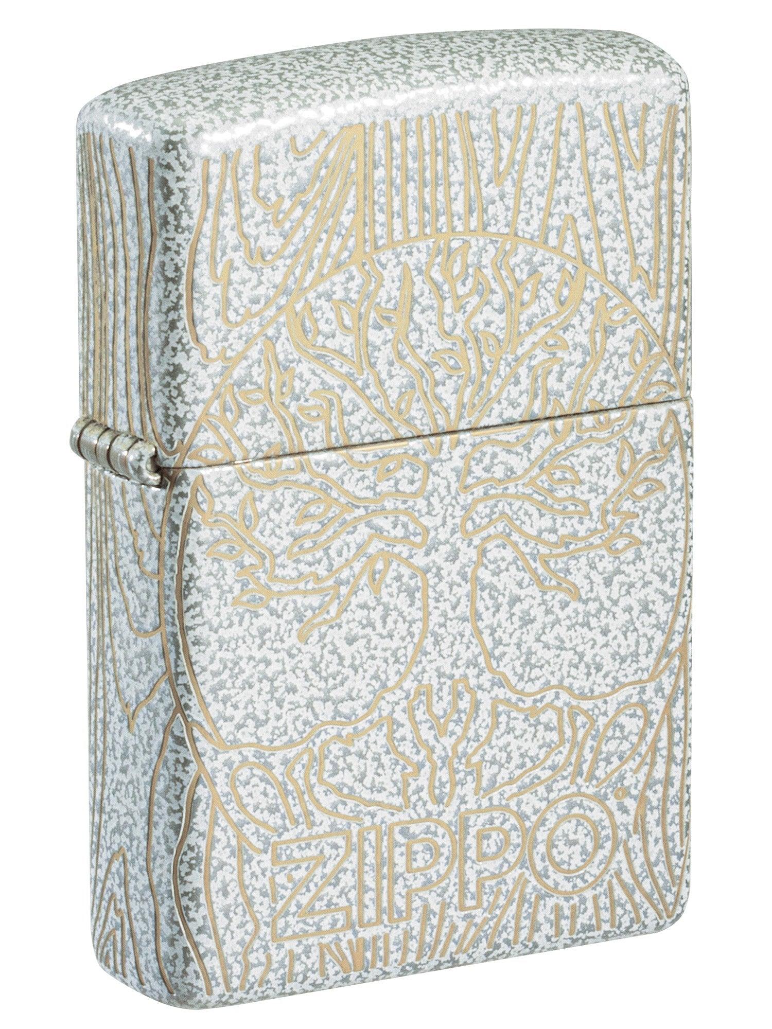 Zippo Lighter: Tree of Life Woodgrain, Laser 360 - Glacier 46697 – Lucas Lighters