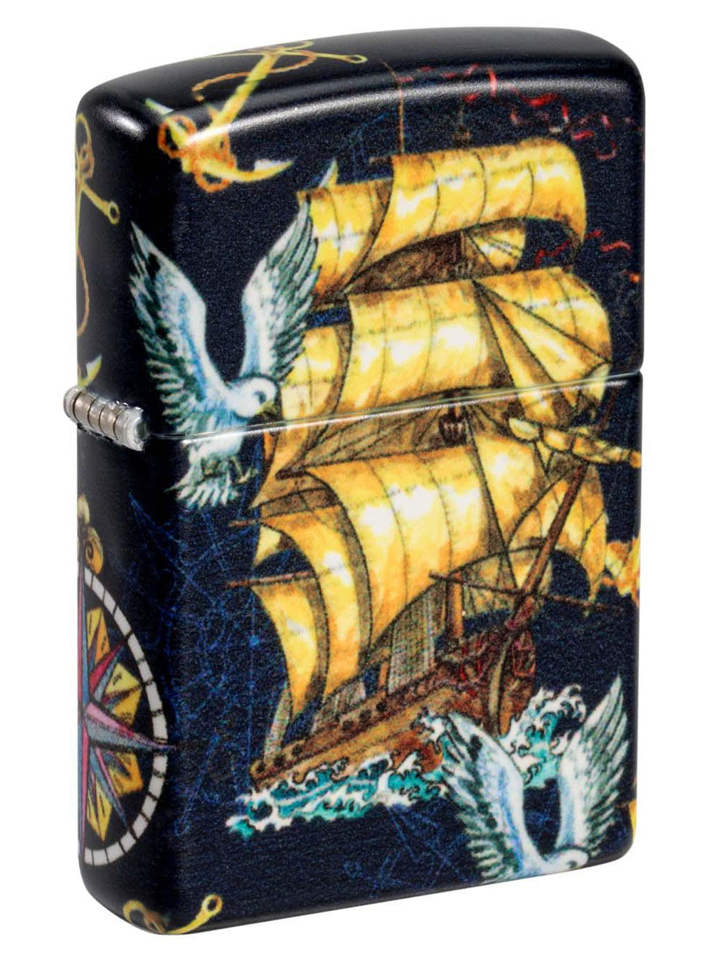 Zippo Lighter: Nautical Design With Ship - 540 White Matte 48813 – Lucas Lighters