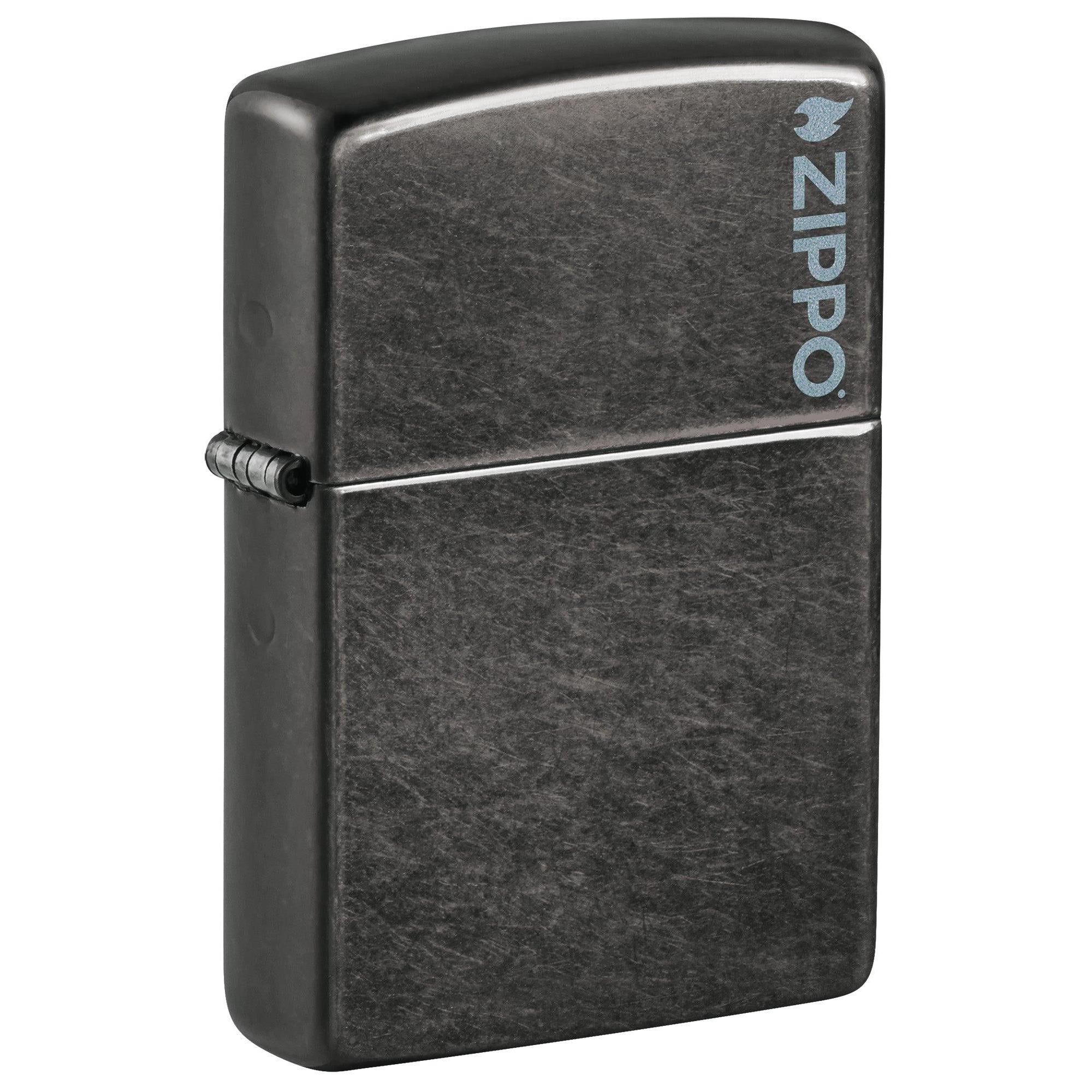 Zippo Lighter: Grey with Zippo Logo - 28378ZL – Lucas Lighters