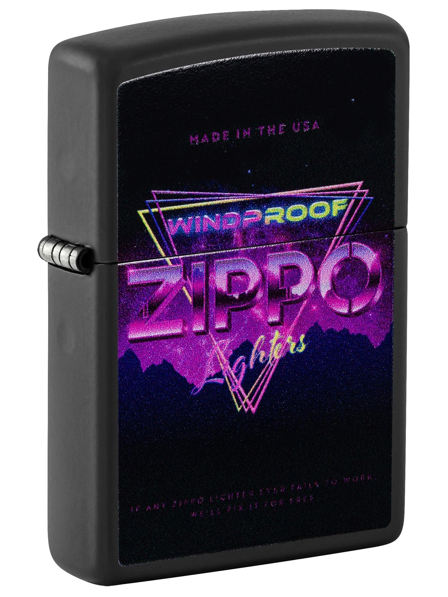 Zippo Lighter: Retro Zippo Sign - Black Matte 46247 – Lucas Lighters