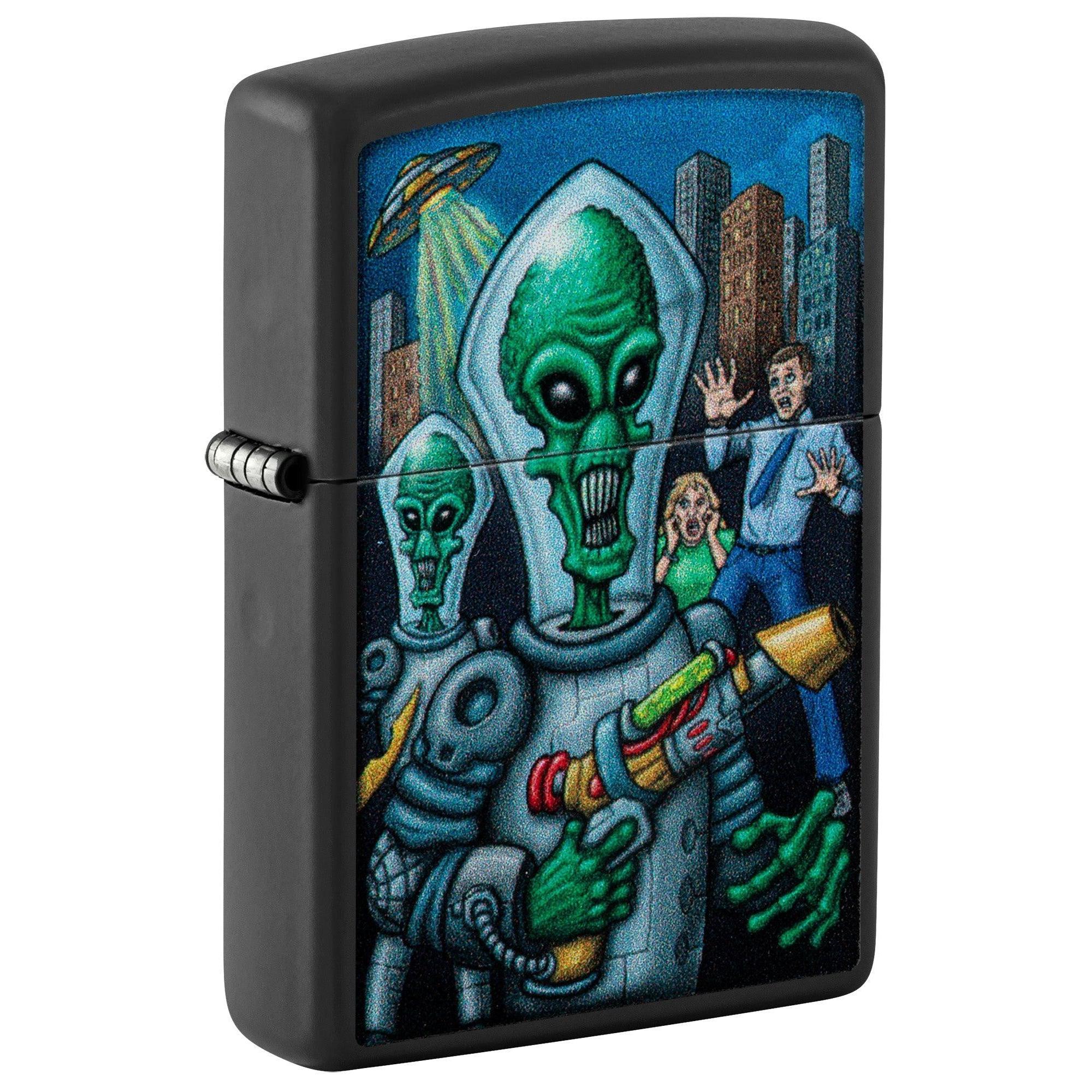 Zippo Lighter: Alien Attack - Black Matte 46250 – Lucas Lighters