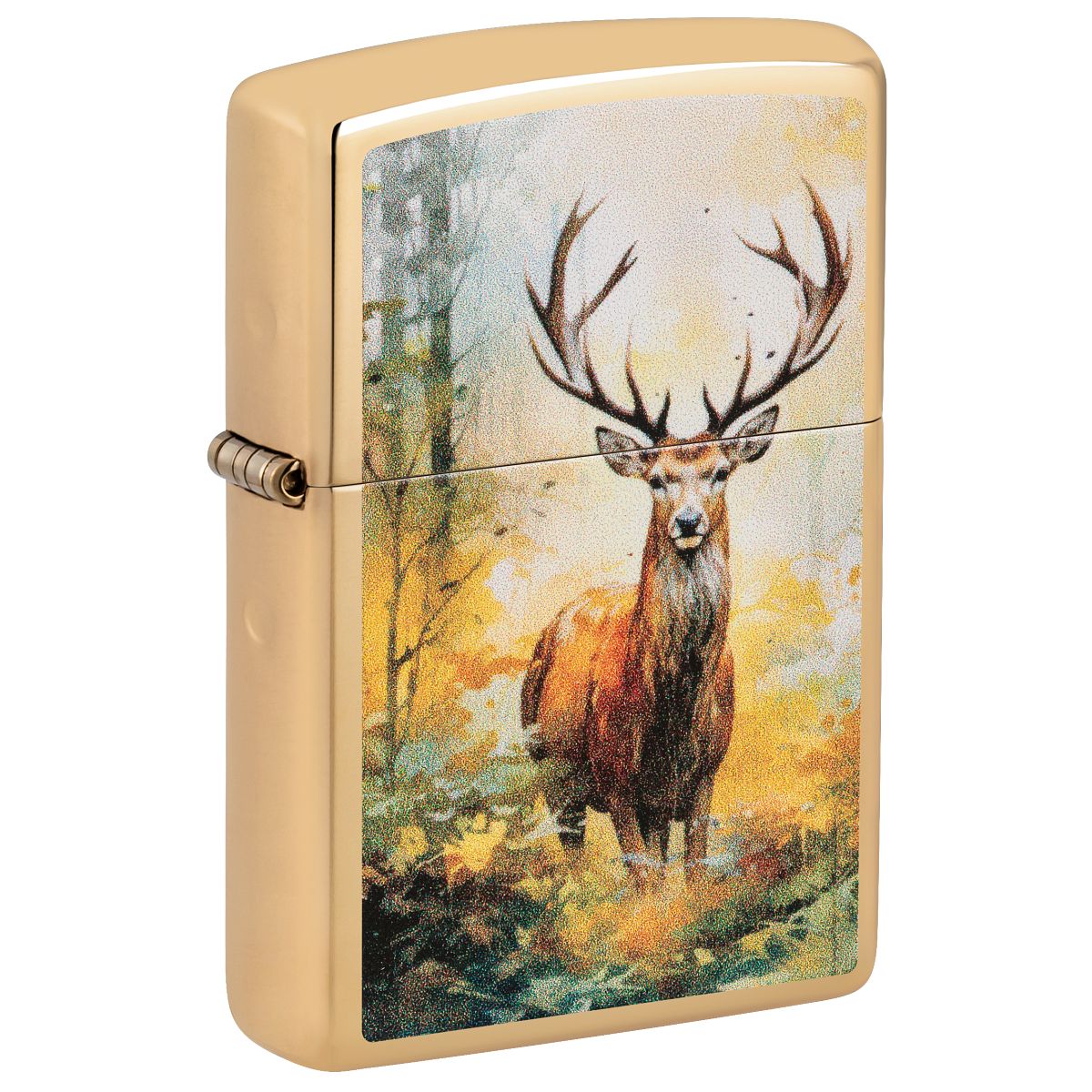 Zippo Lighter: Deer in the Woods - High Polish Brass 46339 – Lucas Lighters
