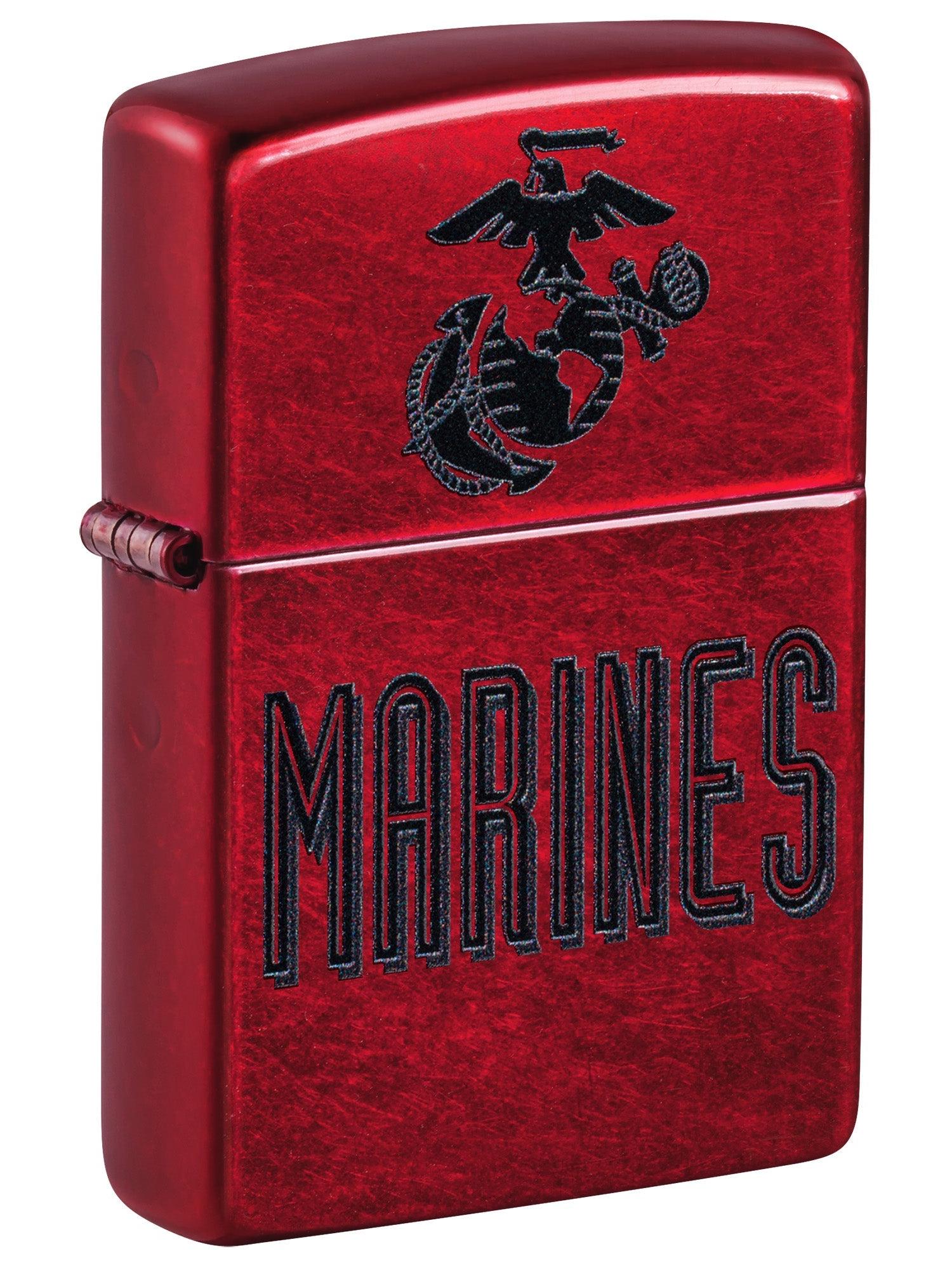 Zippo Lighter: USMC Marine Corps Crest - Candy Apple Red 46418 – Lucas ...