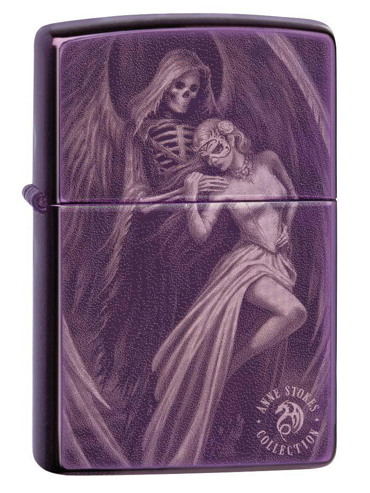 Zippo Lighter: Anne Stokes Skeleton Angel - High Polish Purple 81608 ...