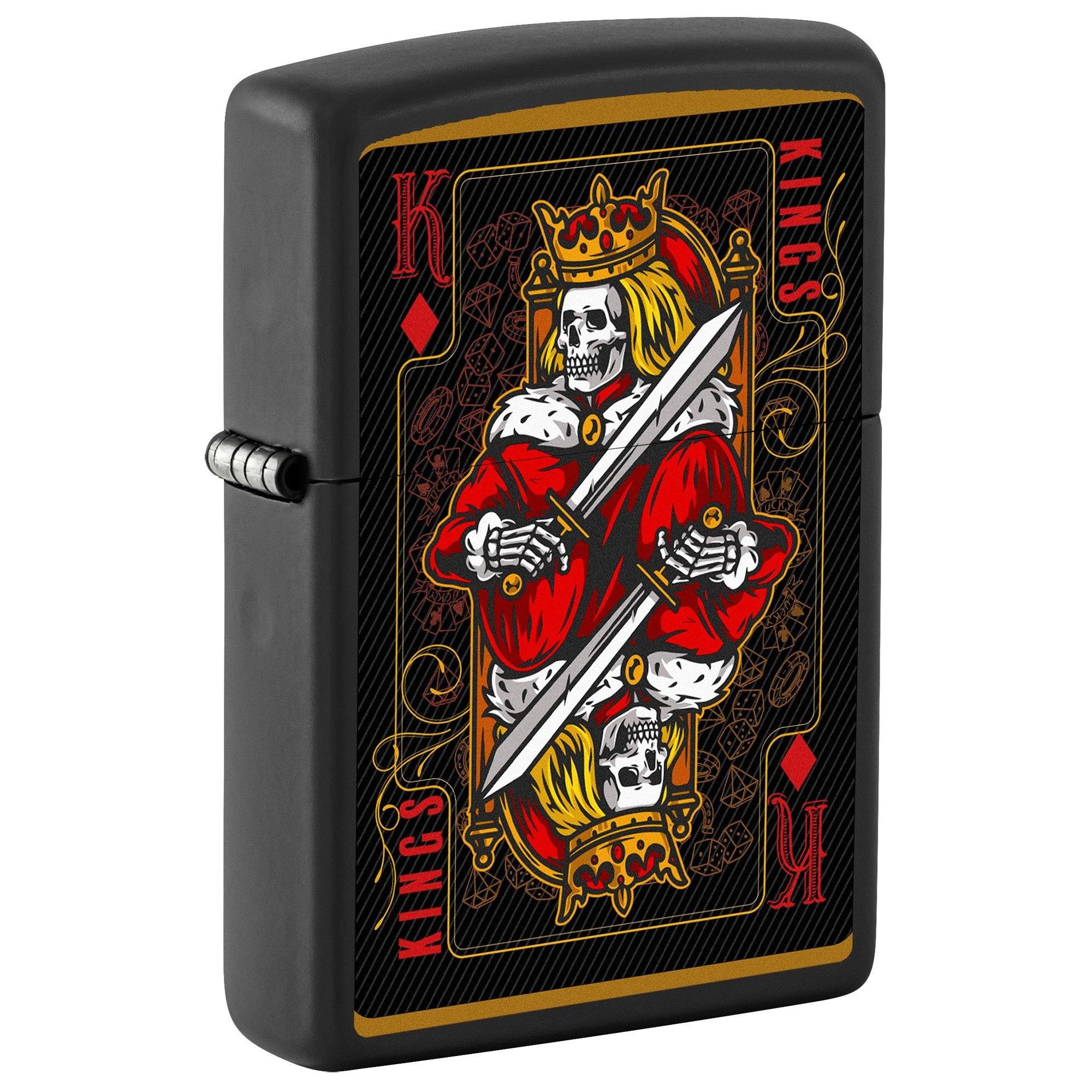 Zippo Lighter: Skeleton Kings and Queens - Black Matte 81673 – Lucas ...