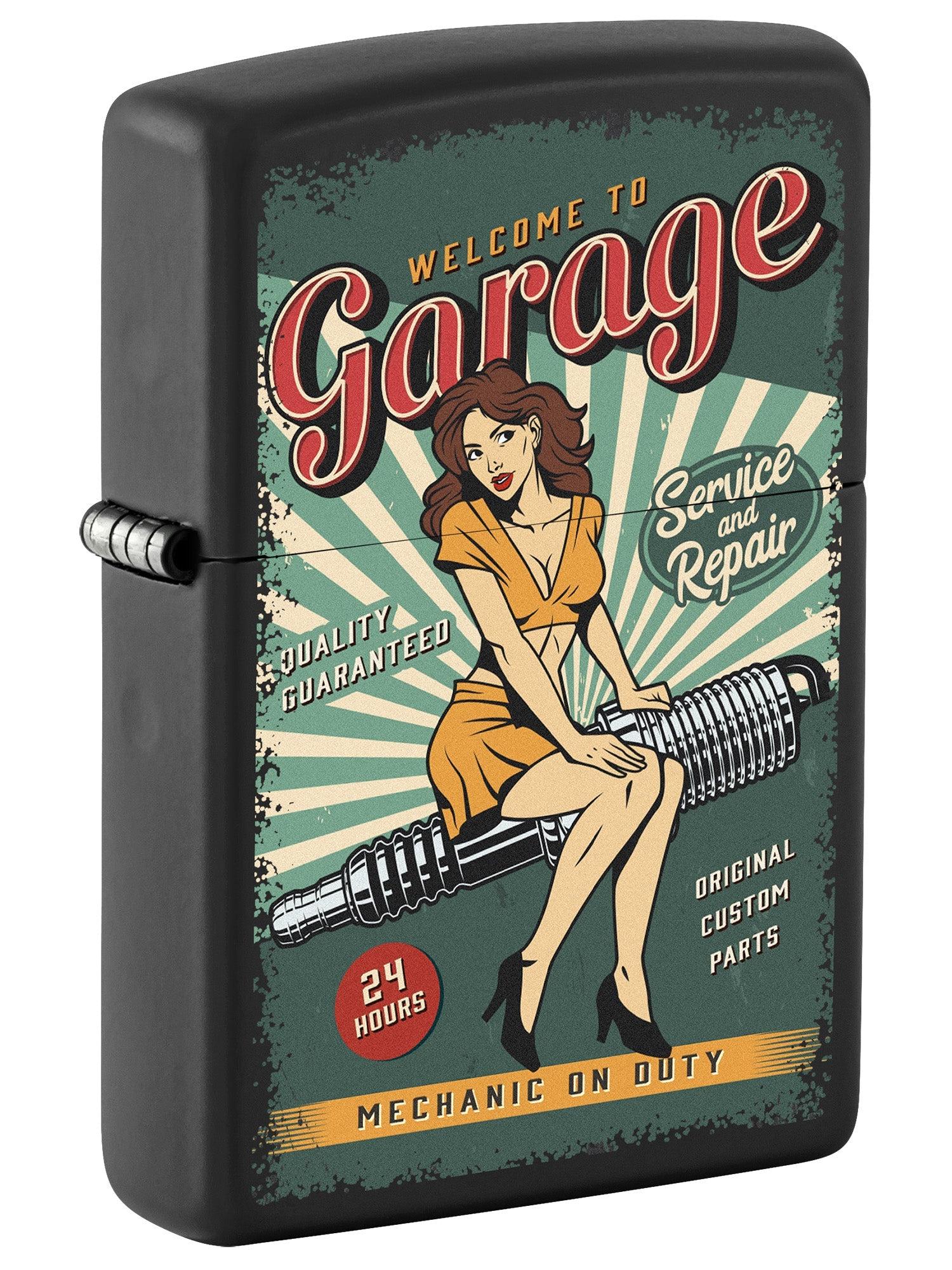 Zippo Lighter: Auto Garage, Pin-up Girl - Black Matte 81678 – Lucas ...