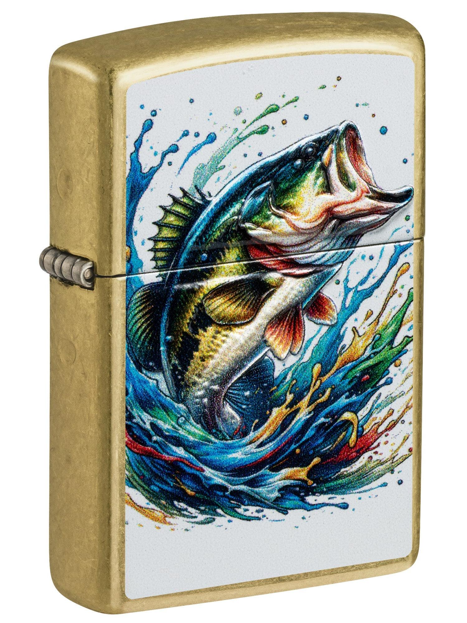Zippo Lighter: Colorful Bass Fish, Texture - Street Brass 81701 – Lucas ...