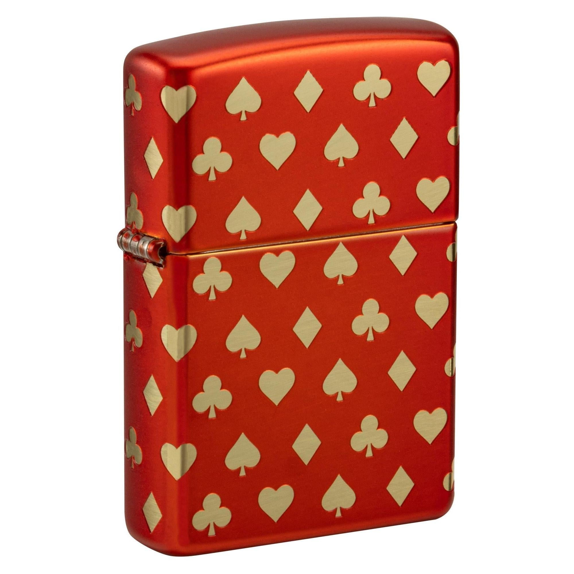 Zippo Lighter: Card Suits, 360 Laser Engraved - Metallic Red 81708 ...