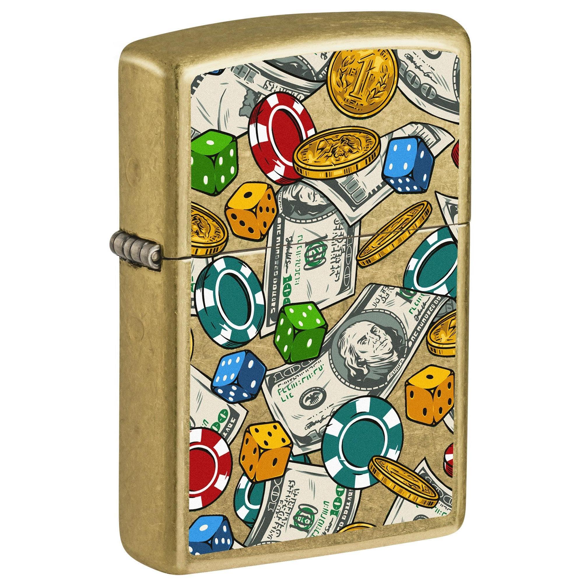 Zippo Lighter: Gambling Icons - Street Brass 81709 – Lucas Lighters