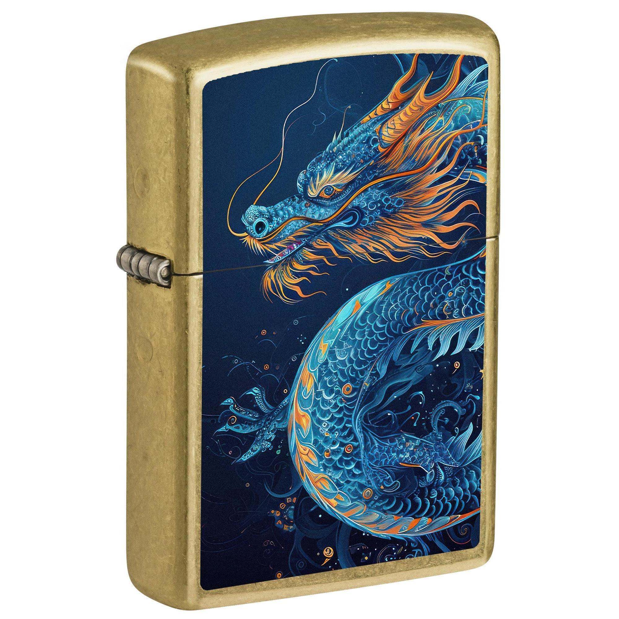 Zippo Lighter: Blue Dragon - Street Brass 81712 – Lucas Lighters