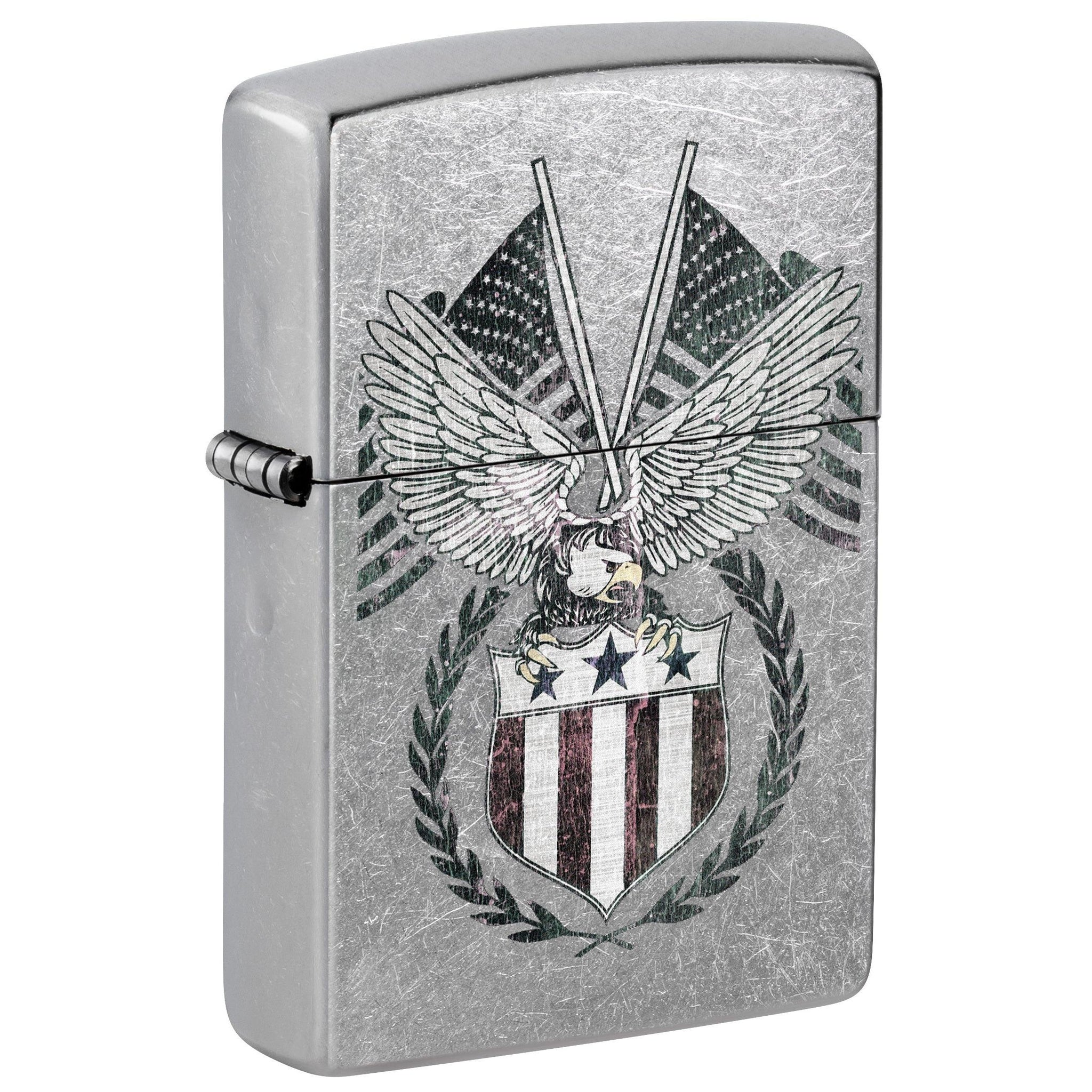Zippo Lighter: United States Bald Eagle Crest - Street Chrome 81730 ...