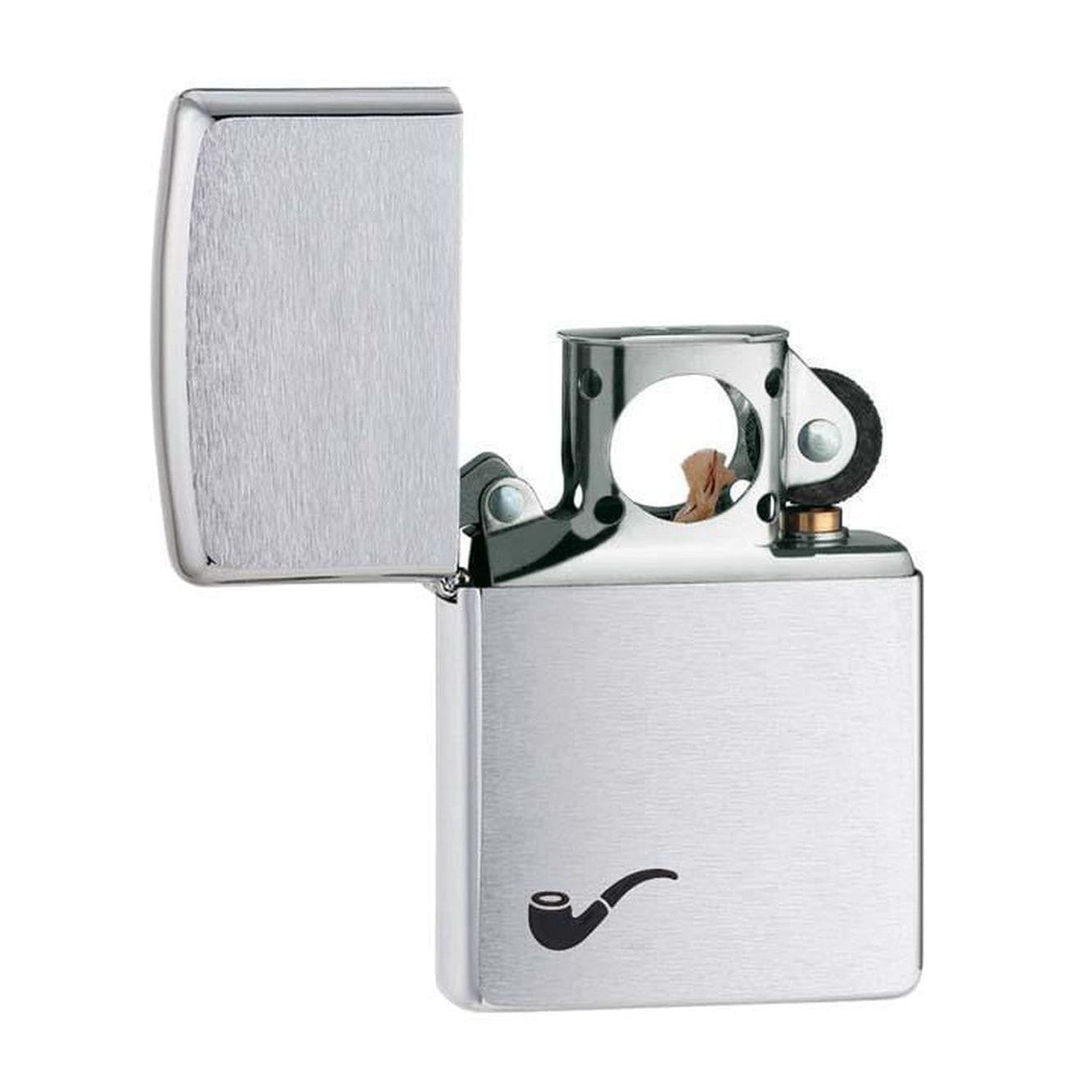Zippo Lighter: Pipe - Brushed Chrome 200PL – Lucas Lighters