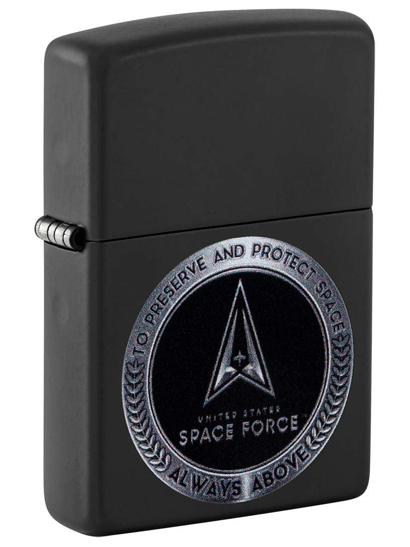 Zippo Lighter: U.S. Space Force Logo - Black Matte 48548 – Lucas Lighters