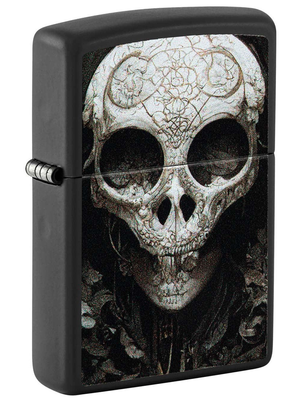 Zippo Lighter Creepy Skull Black Matte 48886 Lucas Lighters