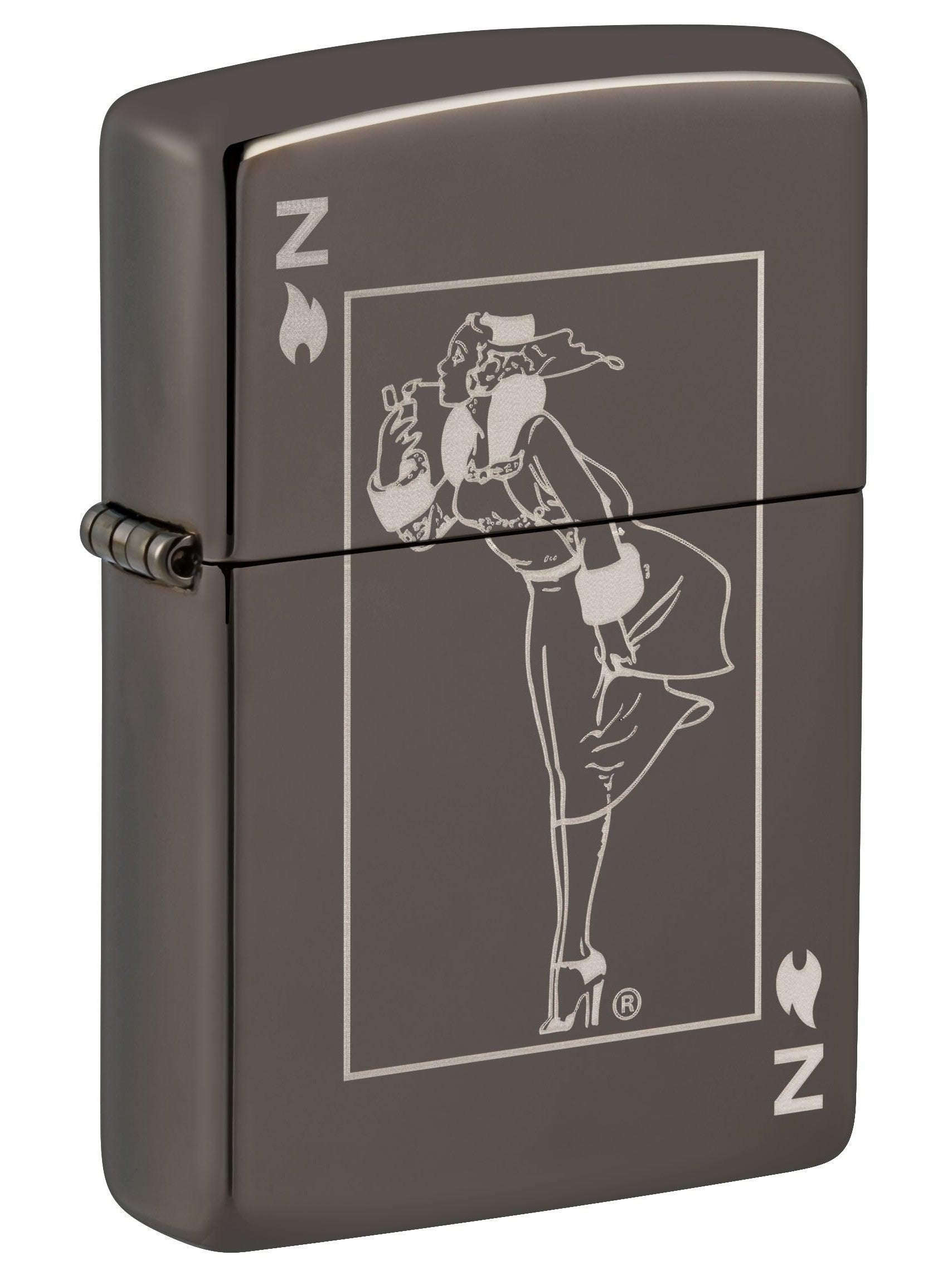 Zippo Lighter: Windy the Zippo Girl, Engraved - Black Ice 49797 – Lucas Lighters