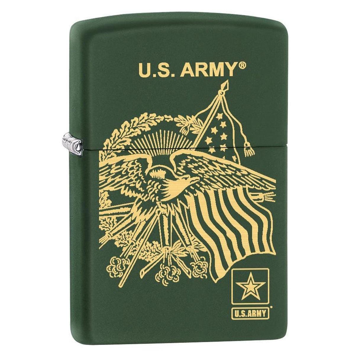Zippo Lighter: U.S. Army, Eagle and Flag - Green Matte 77658 – Lucas ...