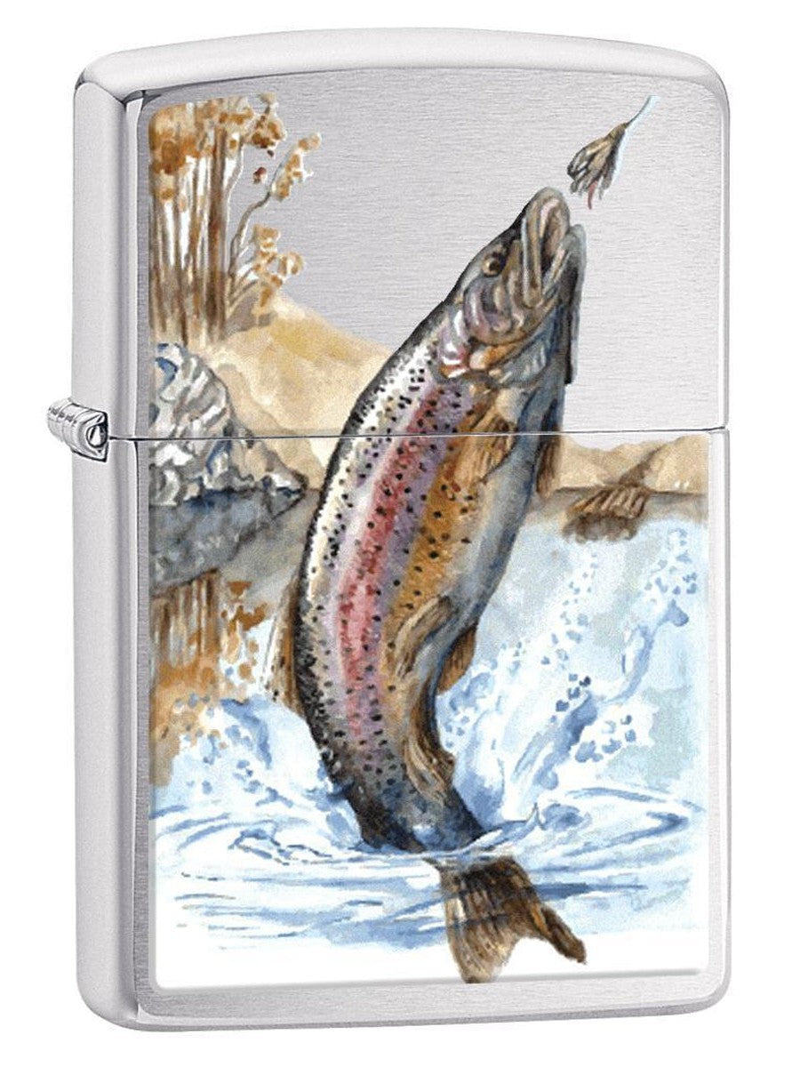 Zippo Lighter: Rainbow Trout Fishing - Brushed Chrome 78267 – Lucas ...