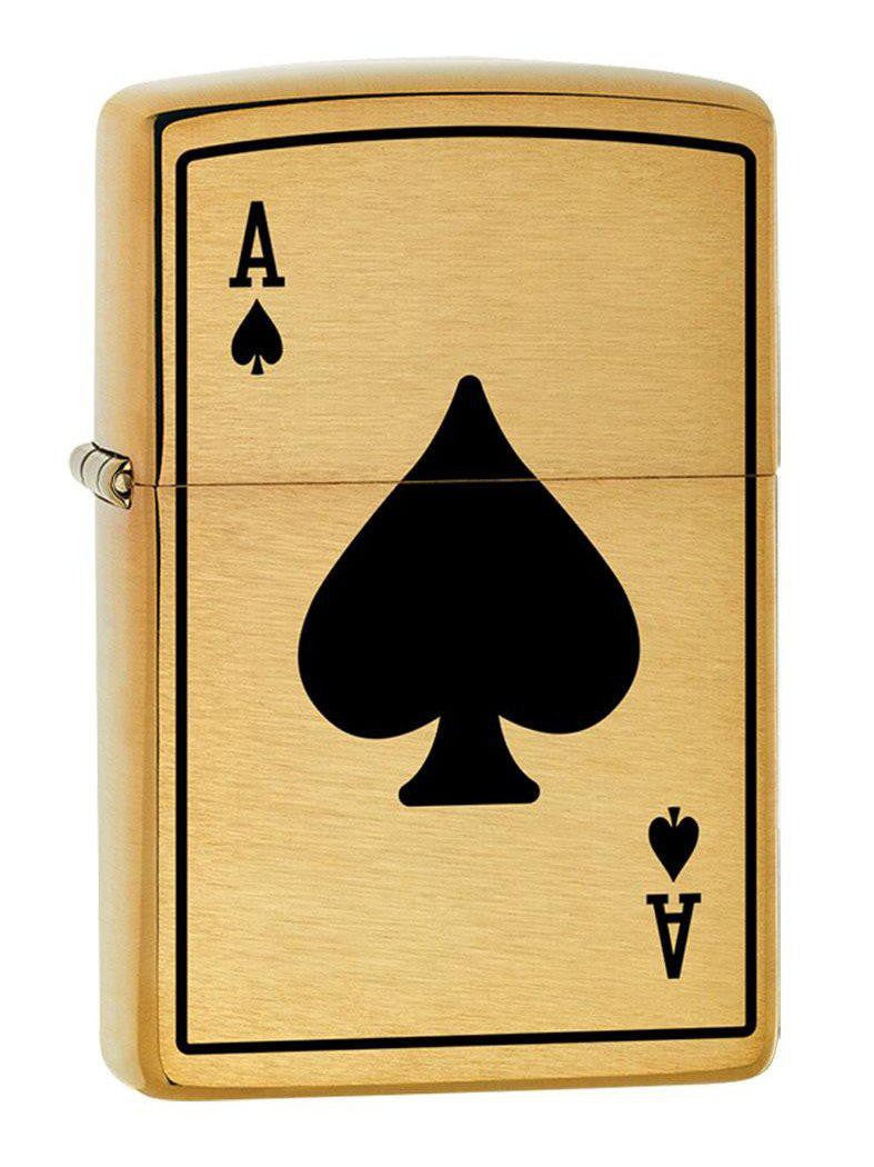 Zippo Lighter: Ace of Spades - Brushed Brass 80756 – Lucas Lighters