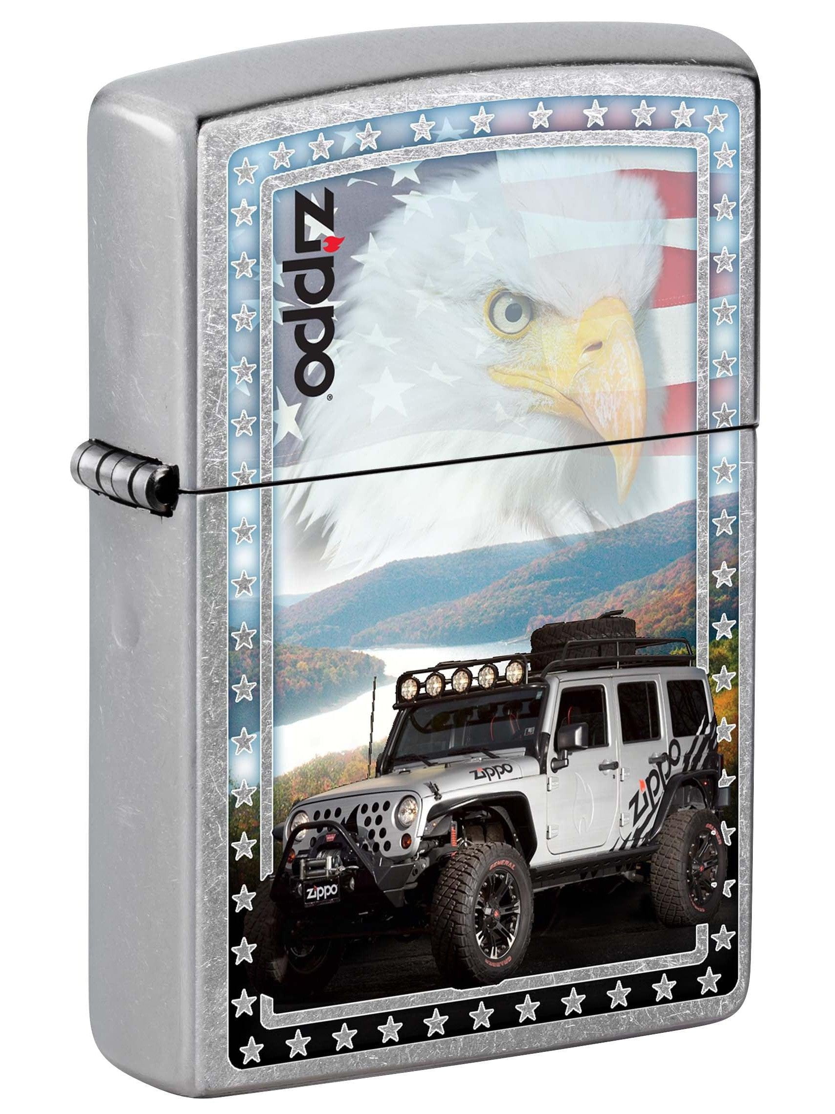 Zippo Lighter: Zippo Jeep with American Flag - Street Chrome 80989 ...