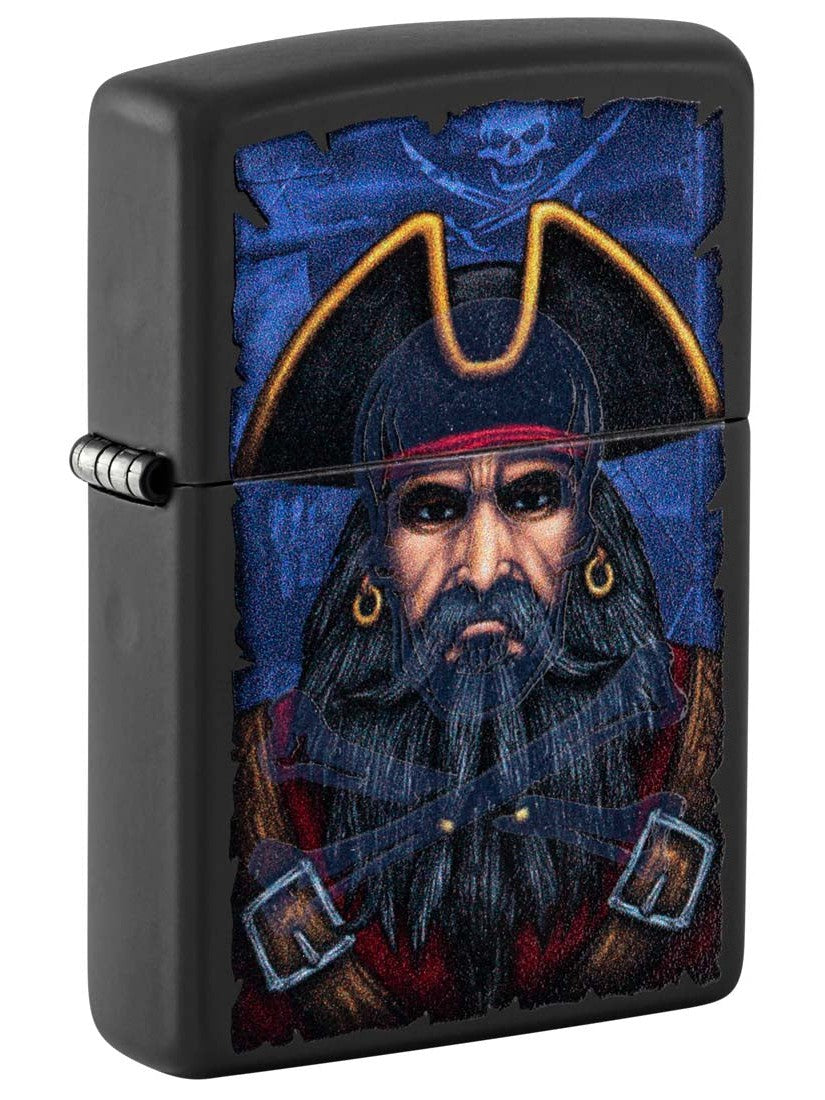 Zippo Lighter: Pirate with Skull Blacklight - Black Matte 81348 – Lucas ...