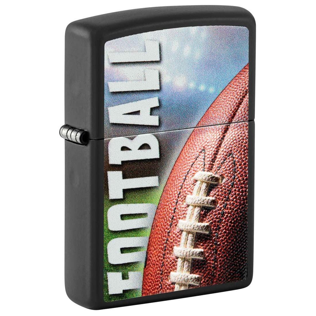 Zippo Lighter: Football, Texture Print - Black Matte 81387 – Lucas Lighters