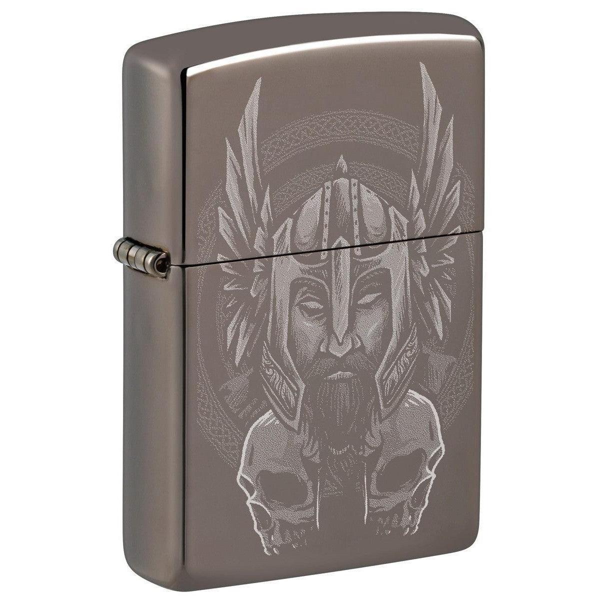 Zippo Lighter: Nordic Warrior and Skulls - Black Ice 81464 – Lucas Lighters