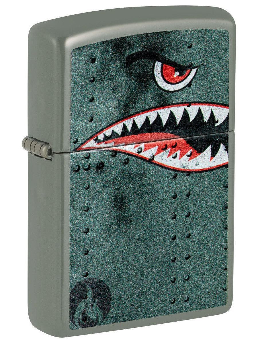 Zippo Lighter: Fighter Plane Nose Art, Shark Teeth - Sage 81482 – Lucas ...